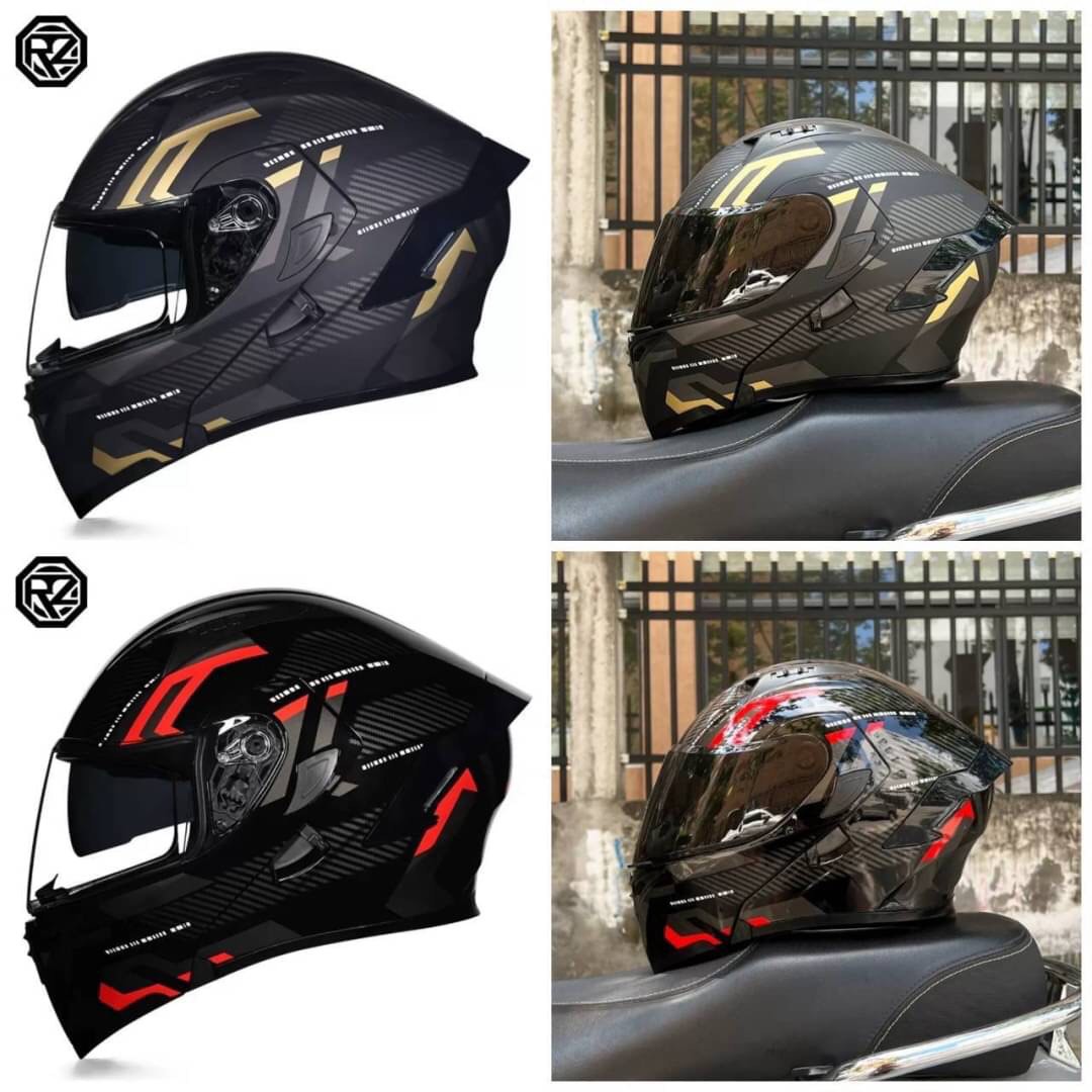 ORZ modular motorbike helmet with double visor and DOT certification ...