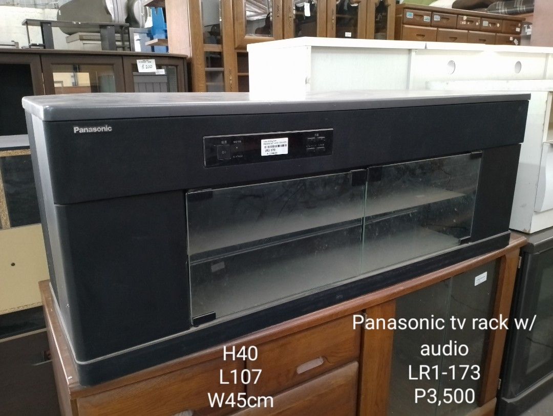 Panasonic tv rack w/speakers, Furniture & Home Living, Furniture, TV ...