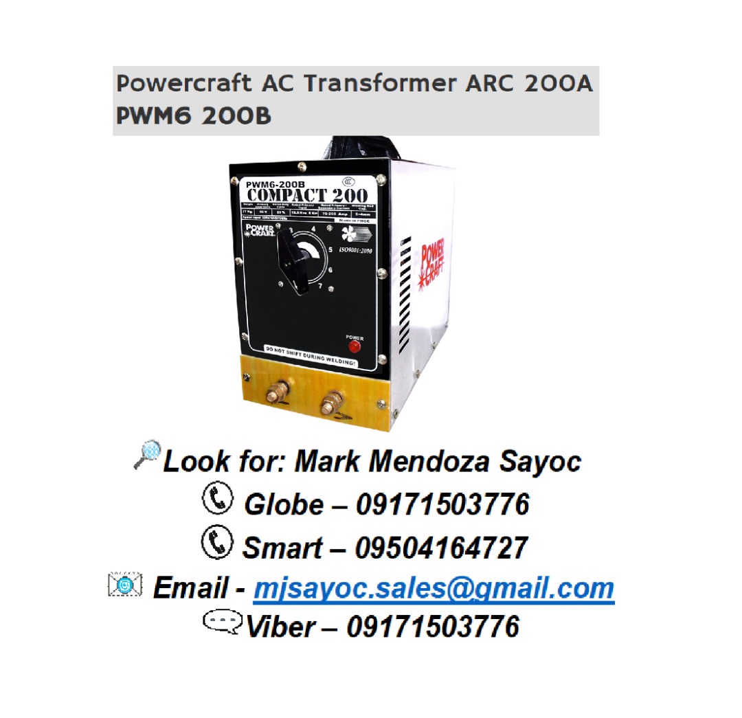 Powercraft AC Transformer ARC 200A PWM6 200B, Commercial & Industrial ...
