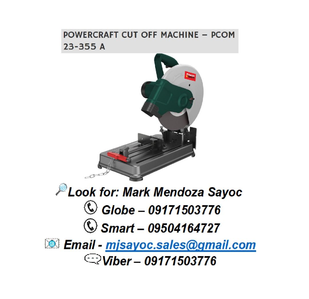 POWERCRAFT CUT OFF MACHINE – PCOM 23-355 A, Commercial & Industrial, Construction Tools ...