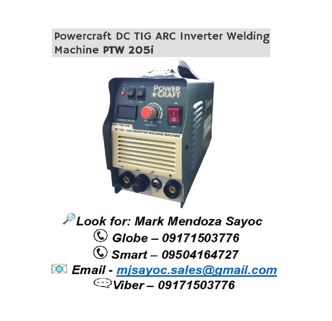 Powercraft DC TIG ARC Inverter Welding Machine PTW 205i, Commercial ...