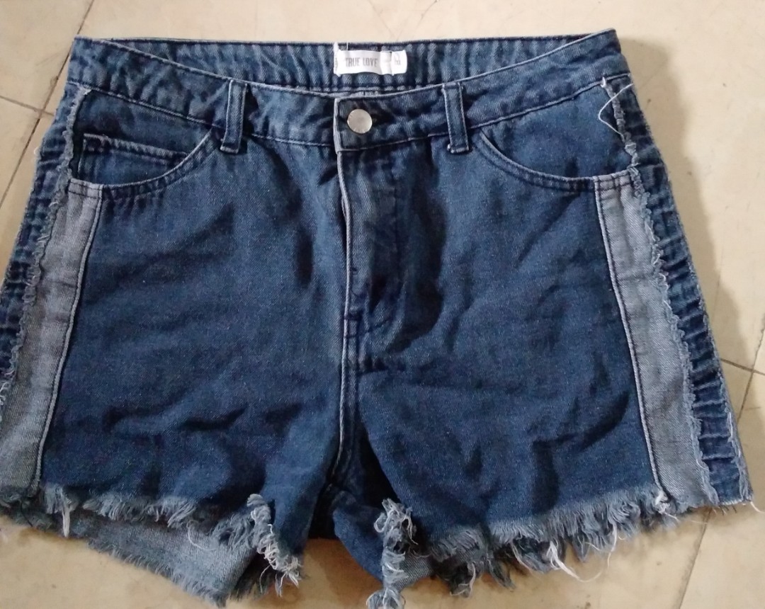 True love denim short, Women's Fashion, Bottoms, Shorts on Carousell