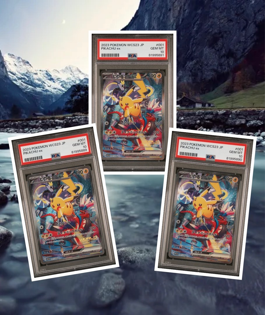 [PSA 10] Sequential trio Pikachu WCS 2023, Hobbies & Toys, Toys & Games ...