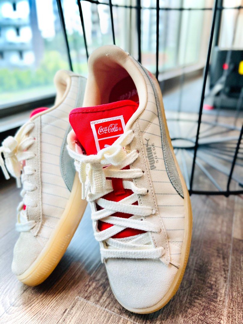 PUMA Coca-Cola x Suede 'Slate Pinstripes' Sneakers, Men's Fashion ...