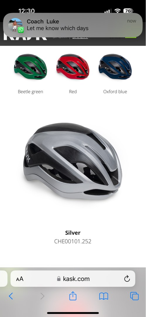 Rare Silver Kask Elememto (M), Sports Equipment, Bicycles & Parts ...