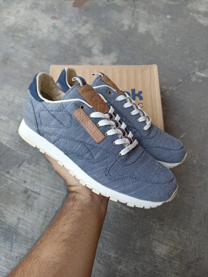 REEBOK CLASSIC LEATHER DENIM (ORIGINAL RESMI PT. MAP), Fesyen Pria ...