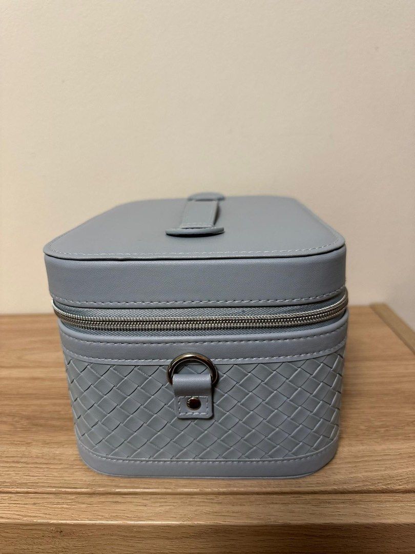 (Reserved) Ritz Carlton Greyblue Mooncake vanity bag, Furniture & Home ...