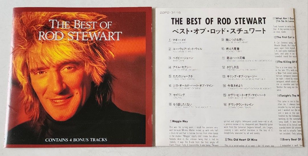 Rod Stewart ~ The Best Of ( 1A1 TO ) ( MADE IN JAPAN ) CD, Hobbies & Toys, Music & Media, CDs ...