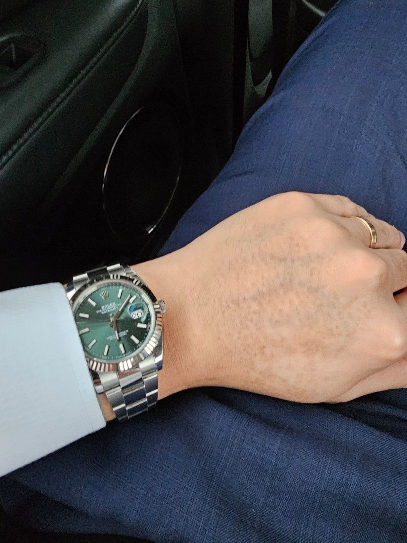 Rolex Datejust Mint Green 41mm Fluted, Luxury, Watches on Carousell