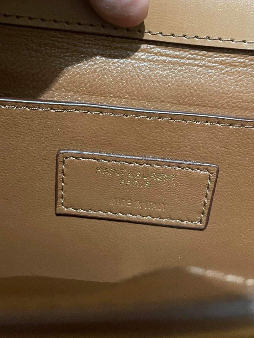 Saint Laurent YSL Manhattan Shoulder Bag in Calfskin Leather Tan 579271 ...