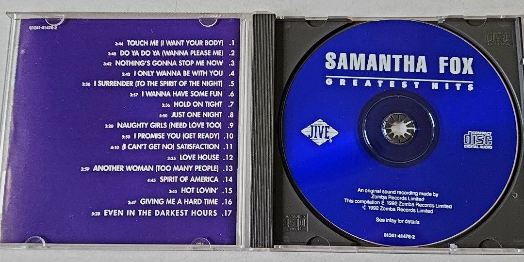 Samantha Fox ~ Greatest Hits ( PRINTED IN THE USA ) CD, Hobbies & Toys ...