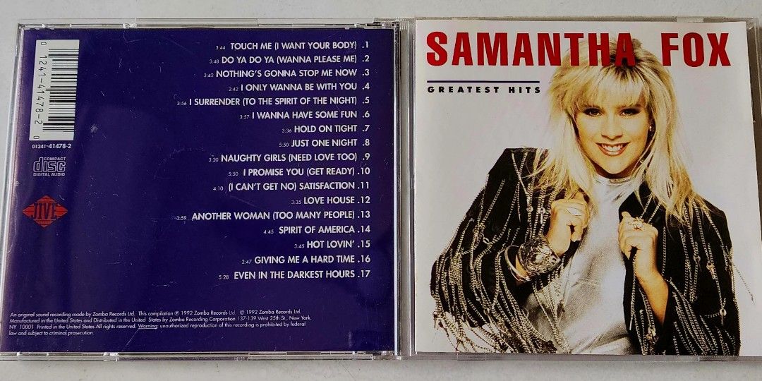 Samantha Fox ~ Greatest Hits ( PRINTED IN THE USA ) CD, Hobbies & Toys ...