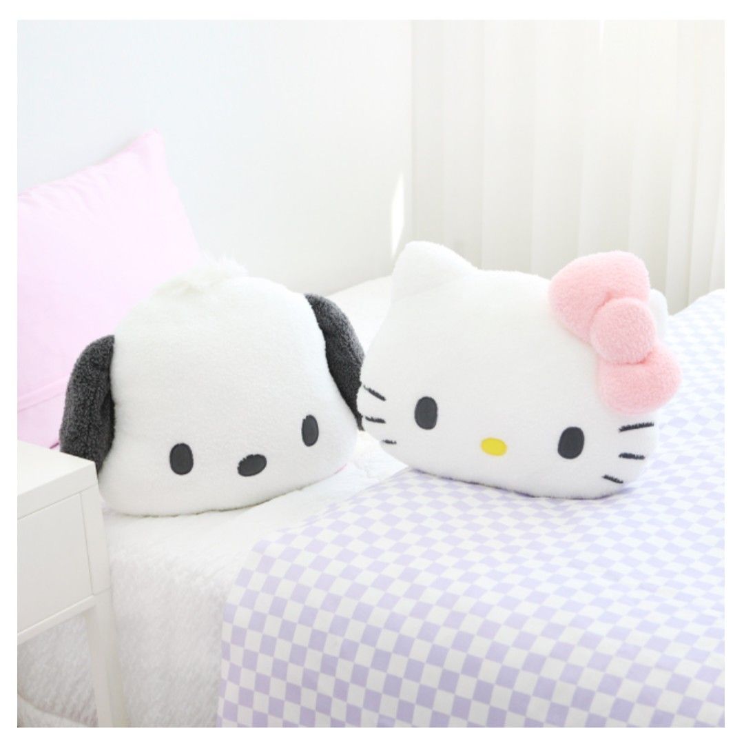 Sanrio Flat Fur Face Cushion, Hobbies & Toys, Toys & Games on Carousell
