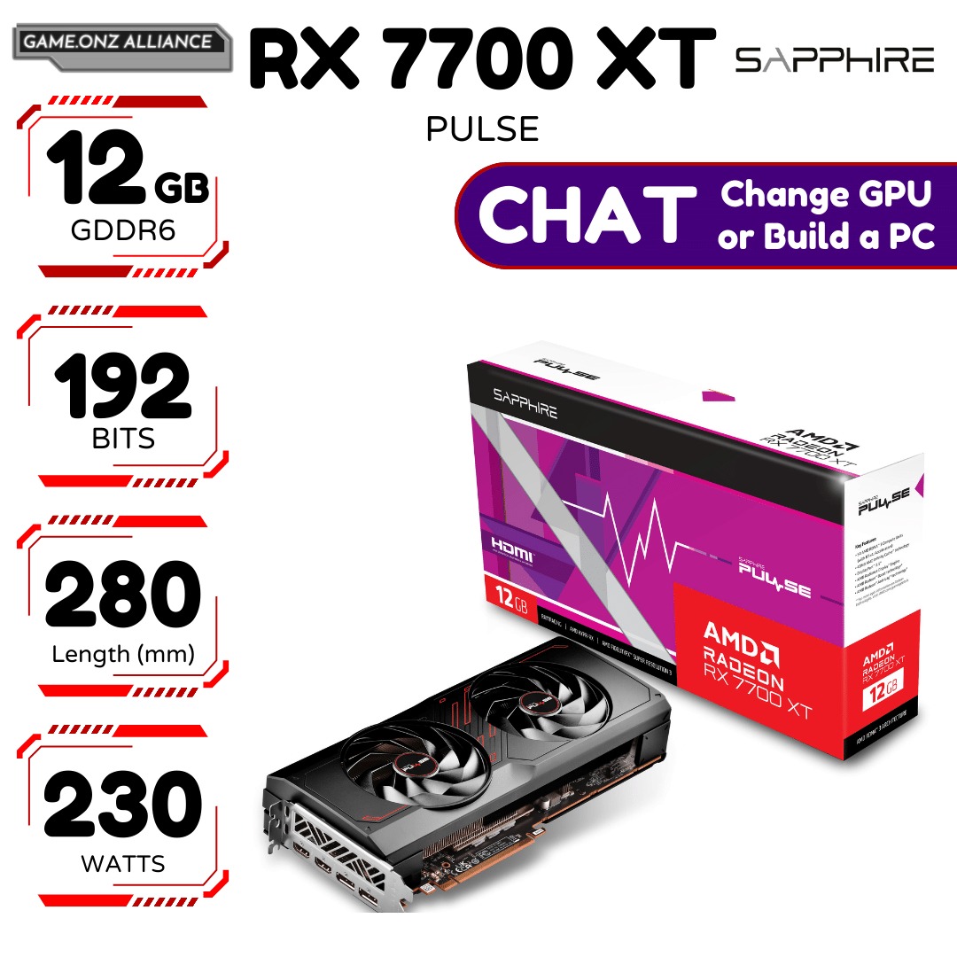 PULSE | SAPPHIRE RX 7700 XT 12G PULSE GAMING GRAPHICS GRAPHIC CARD AMD ...