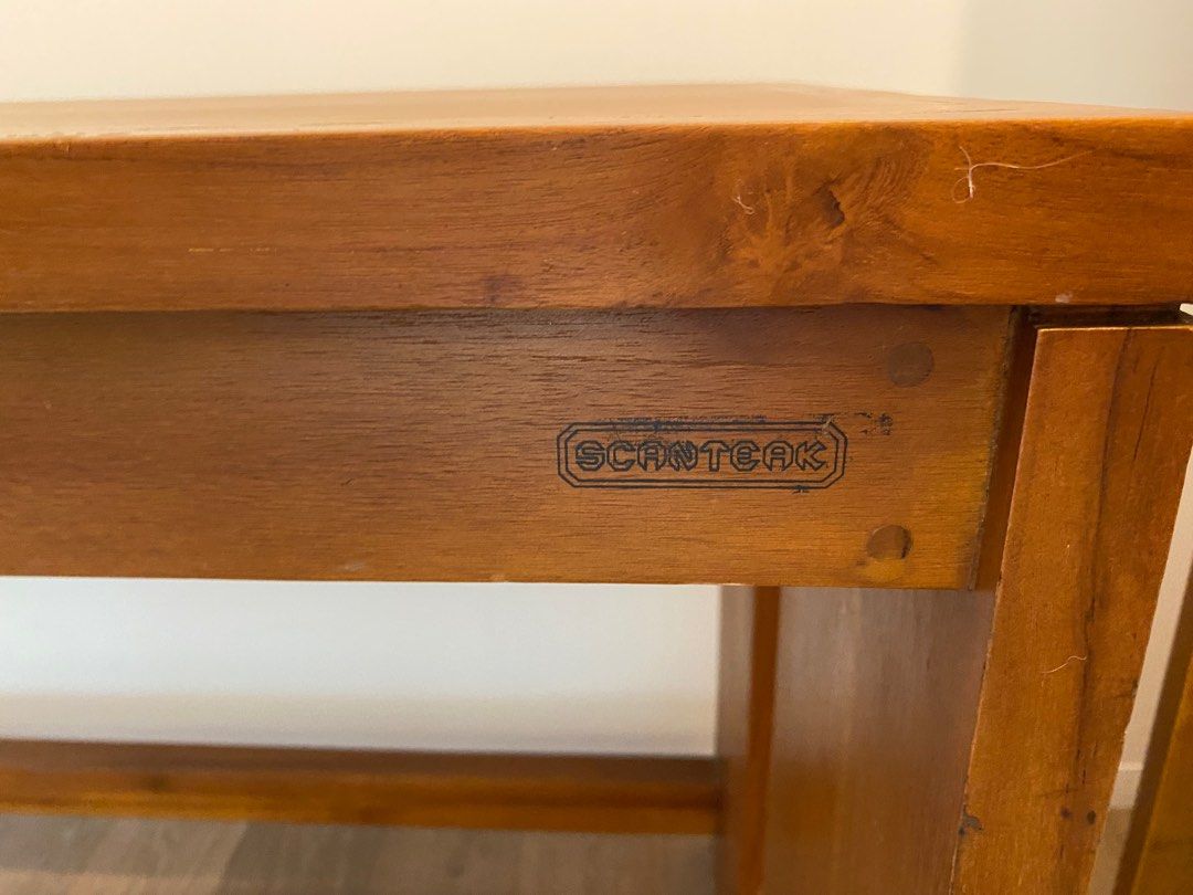 Scanteak Solid Teak Wood Writing Table Study Table, Furniture & Home ...