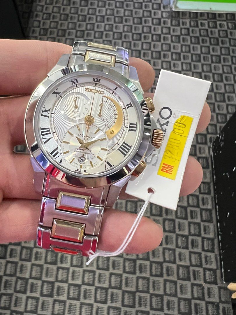 SEIKO PREMIER ROMAN KINITEC CHRONOGRAPH SNL042P1, Men's Fashion ...