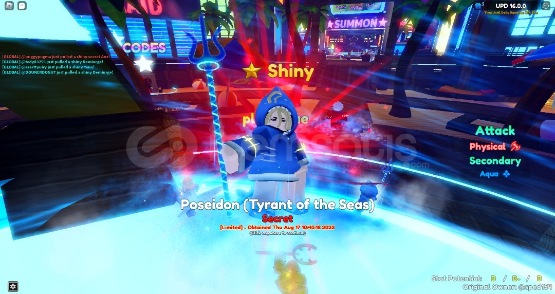 Shiny Poseidon | Anime adventures *ready to deliver*, Tickets ...