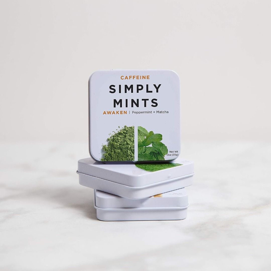 Simply Mints Breath Mints- Awaken (Caffeine + Peppermint + Matcha) 30g ...