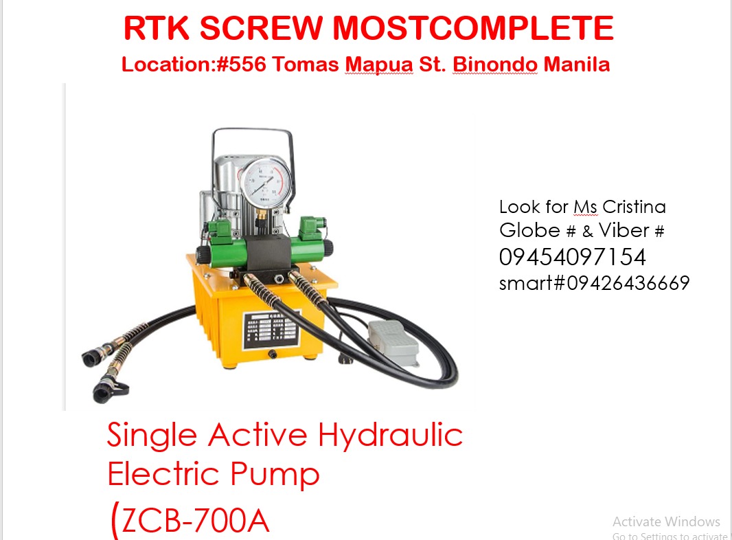Single Active Hydraulic Electric Pump (ZCB-700A), Commercial & Industrial, Construction Tools ...