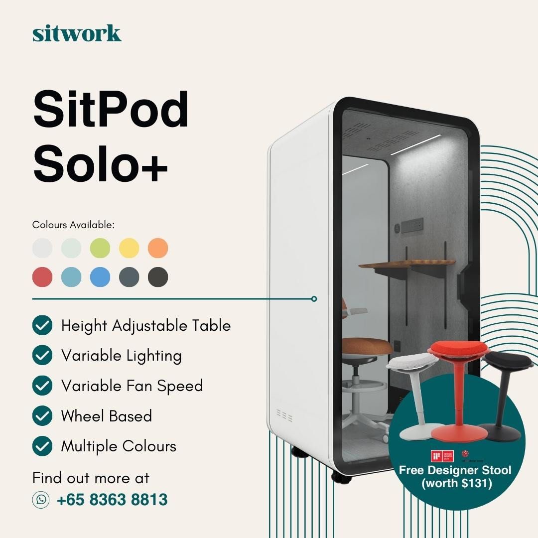 SitPod Solo+ Office Meeting Phone Booth / Pod Acoustic (Sound Proof ...
