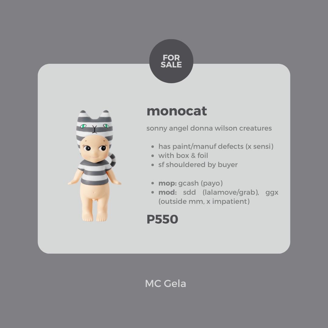 sonny angel donna wilson creatures monocat, Hobbies & Toys, Toys ...