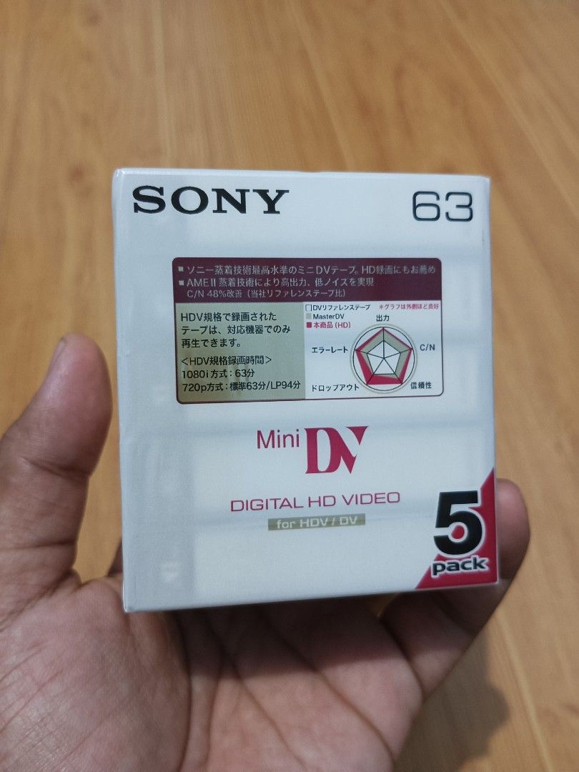 Sony Japan Full HD Mini DV cassette 5Packs 5DVM63HD Camcorder Tapes DVC ...