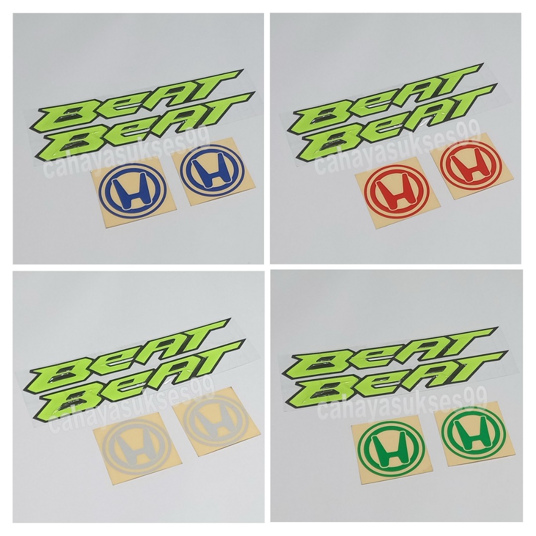 Sticker BEAT Hijau Stabilo 30cm Sticker Emblem Motor Honda Stiker ...