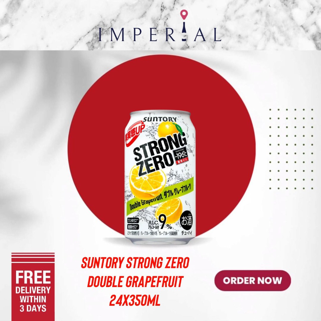 Suntory Strong Zero Double Grapefruit - 24X350ML, Food & Drinks ...
