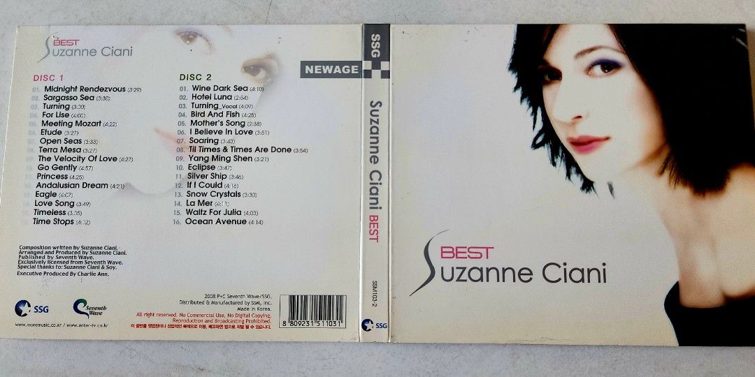 Suzanne Ciani ~ Best ( MADE IN KOREA ) 2CD, Hobbies & Toys, Music & Media, CDs & DVDs on Carousell