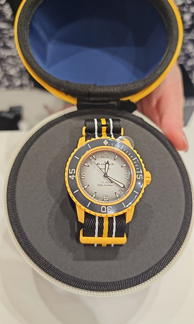 BNIB Swatch Blancpain Arctic Ocean yellow, Luxury, Watches on Carousell