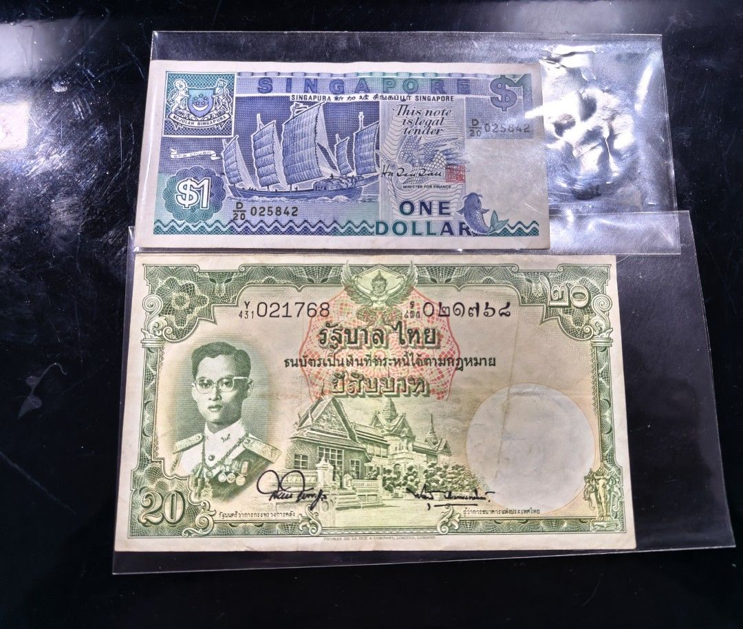 Thailand 1953 20 Baht Banknote Currency VF, Hobbies & Toys, Memorabilia ...