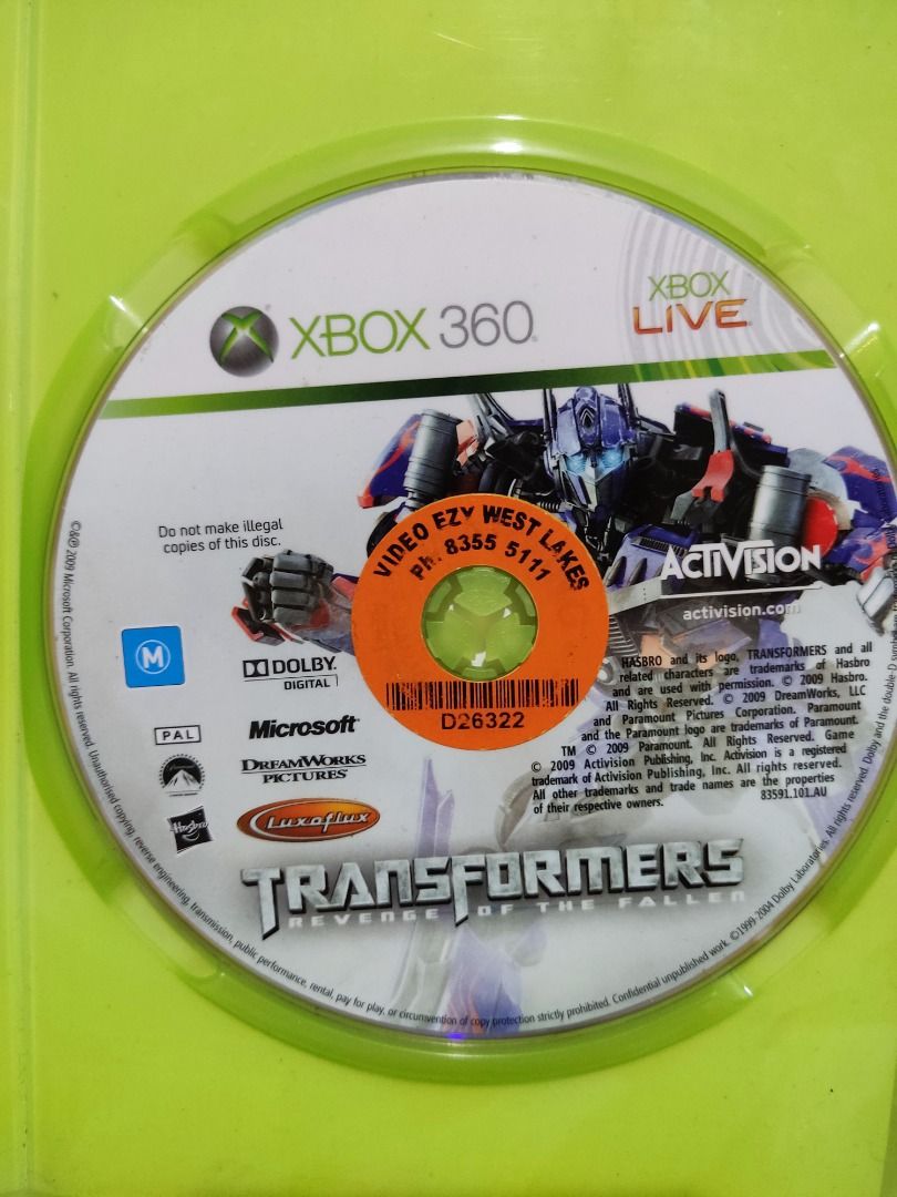 Transformers Revenge of the Fallen - XBOX 360, Video Gaming, Video ...