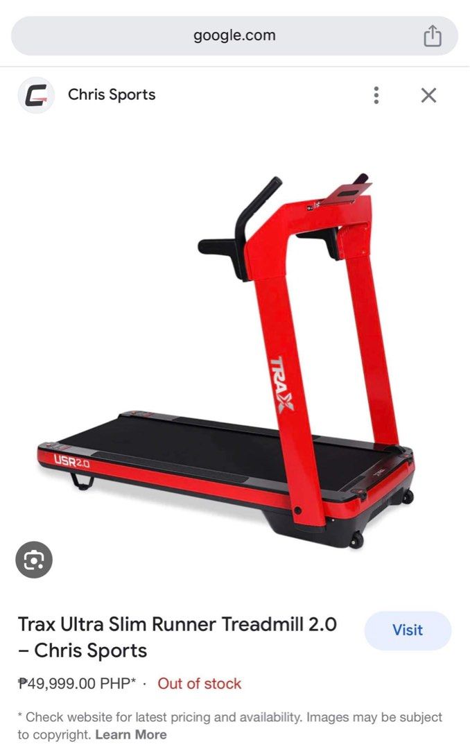 Trax Ultra Slim Runner Treadmill 2.0, Sports Equipment, Exercise ...