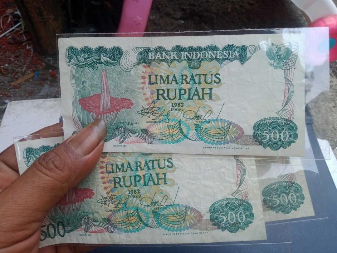 Uangkuno 500 rupiah bunga bangkai, Antik, Uang Lama di Carousell