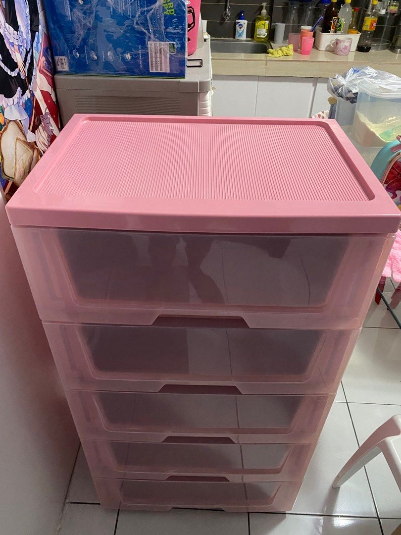 URATEX 5-layer pink plastic drawer, Furniture & Home Living, Furniture ...