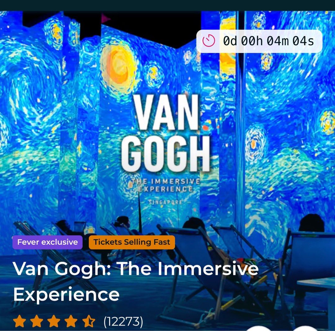Van Gogh: The Immersive Experience (2 tickets), Tickets & Vouchers ...