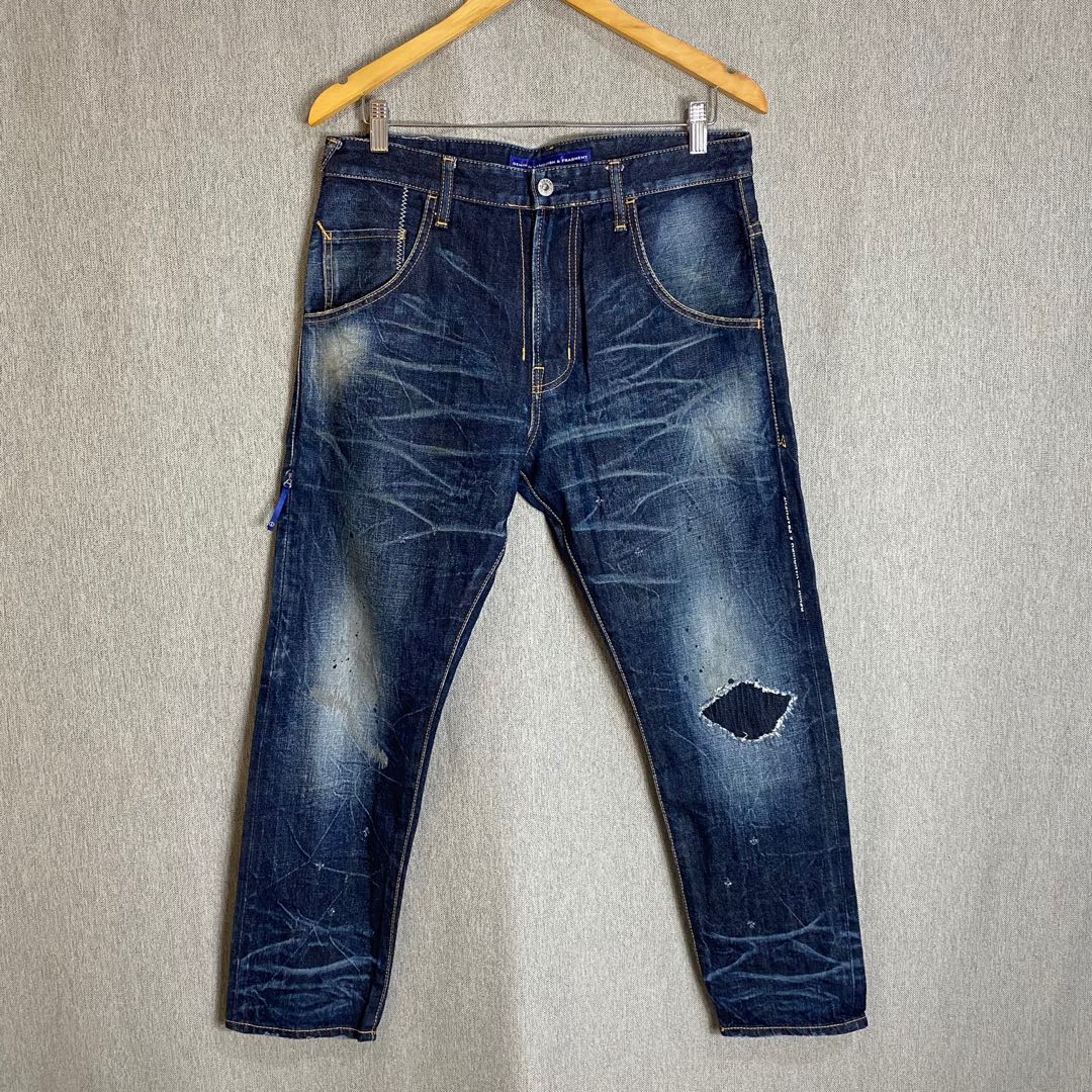 Vanquish - Fragment Design - Denim Distressed Selvedge Pants, Men's ...