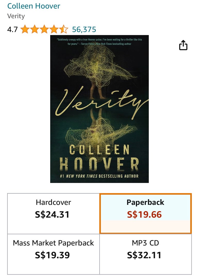 verity book, Hobbies & Toys, Books & Magazines, Fiction & Non-Fiction ...