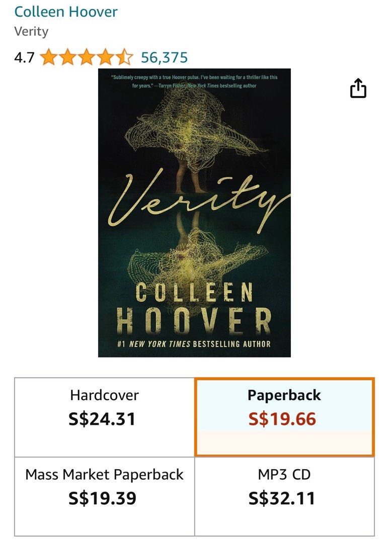 verity book, Hobbies & Toys, Books & Magazines, Fiction & Non-Fiction ...