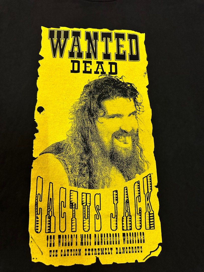 Vintage 2002 cactus jack mick foley WWE tshirt, Men's Fashion, Tops ...