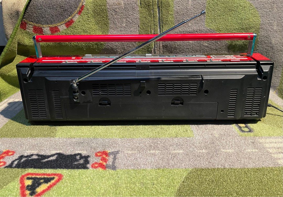 Vintage National Boombox 220v radio double cassette aux in complete fm ...