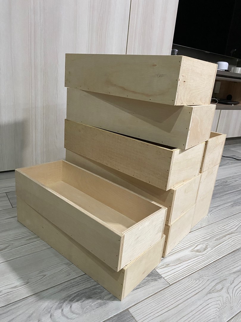 Wooden stackable storage box, Furniture & Home Living, Home Improvement ...
