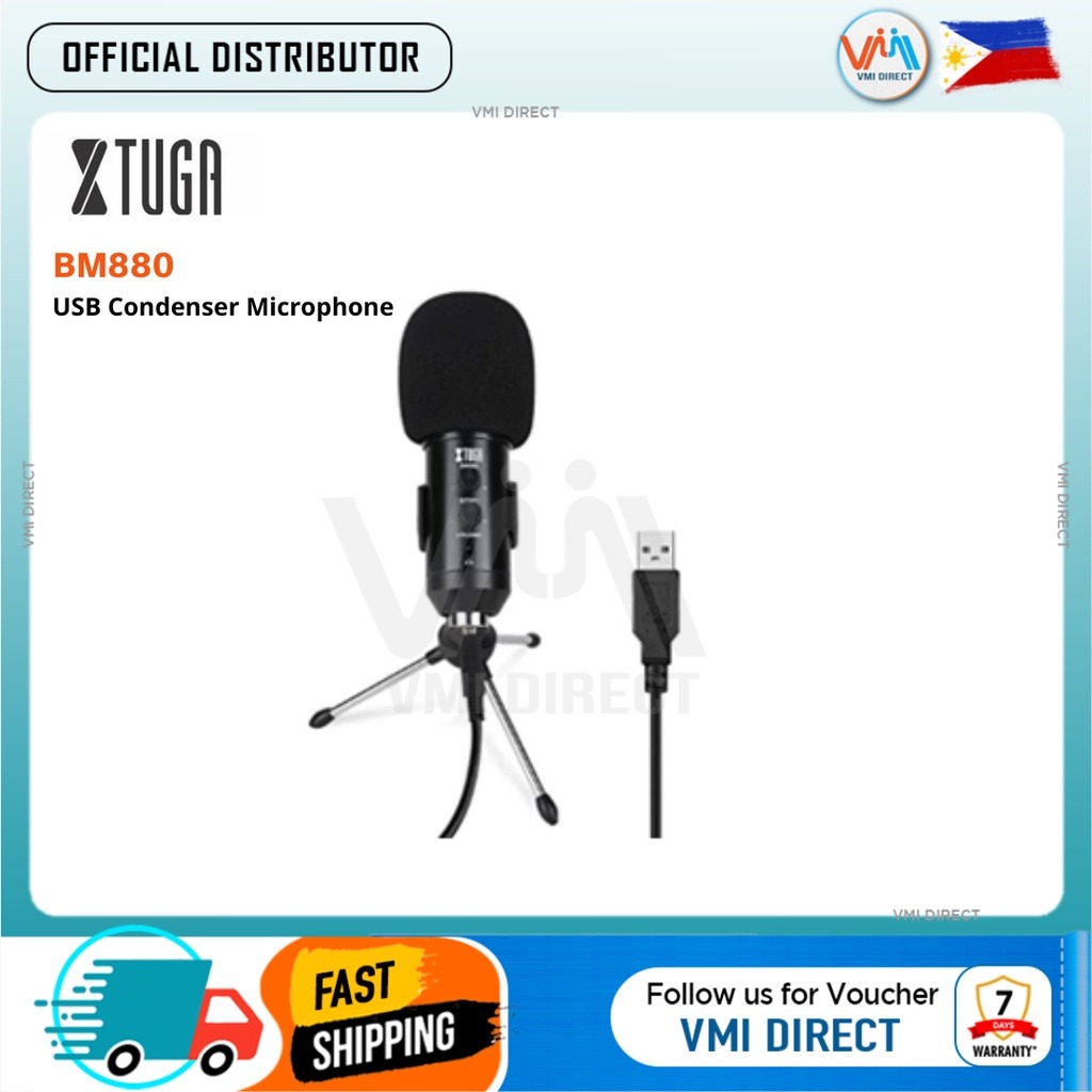 XTUGA BM880 USB Condenser Microphone Recording Microphone USB Podcast Microphone VMI Direct ...