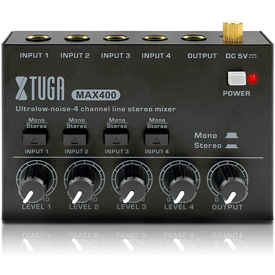 XTUGA MAX400 Ultra Low Noise 4 Channel Line Stereo Mixer 4 Input 1 ...