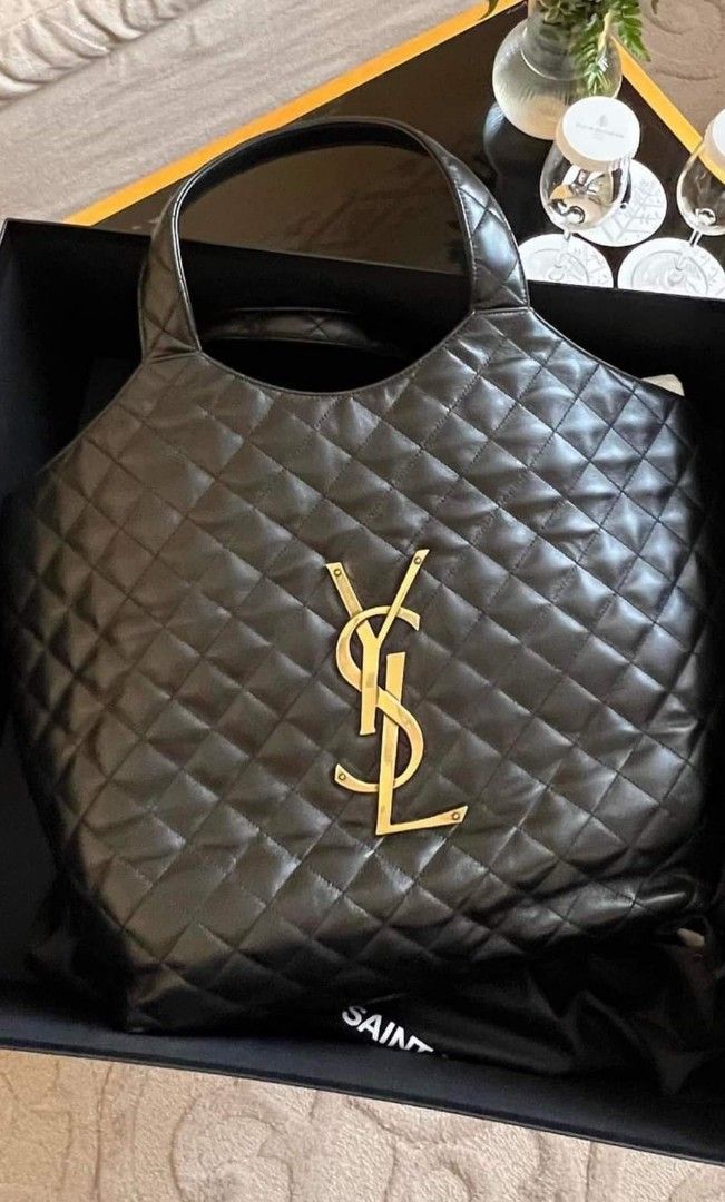 YSL maxi icare quilted tote bag, Women's Fashion, Bags & Wallets, Tote ...