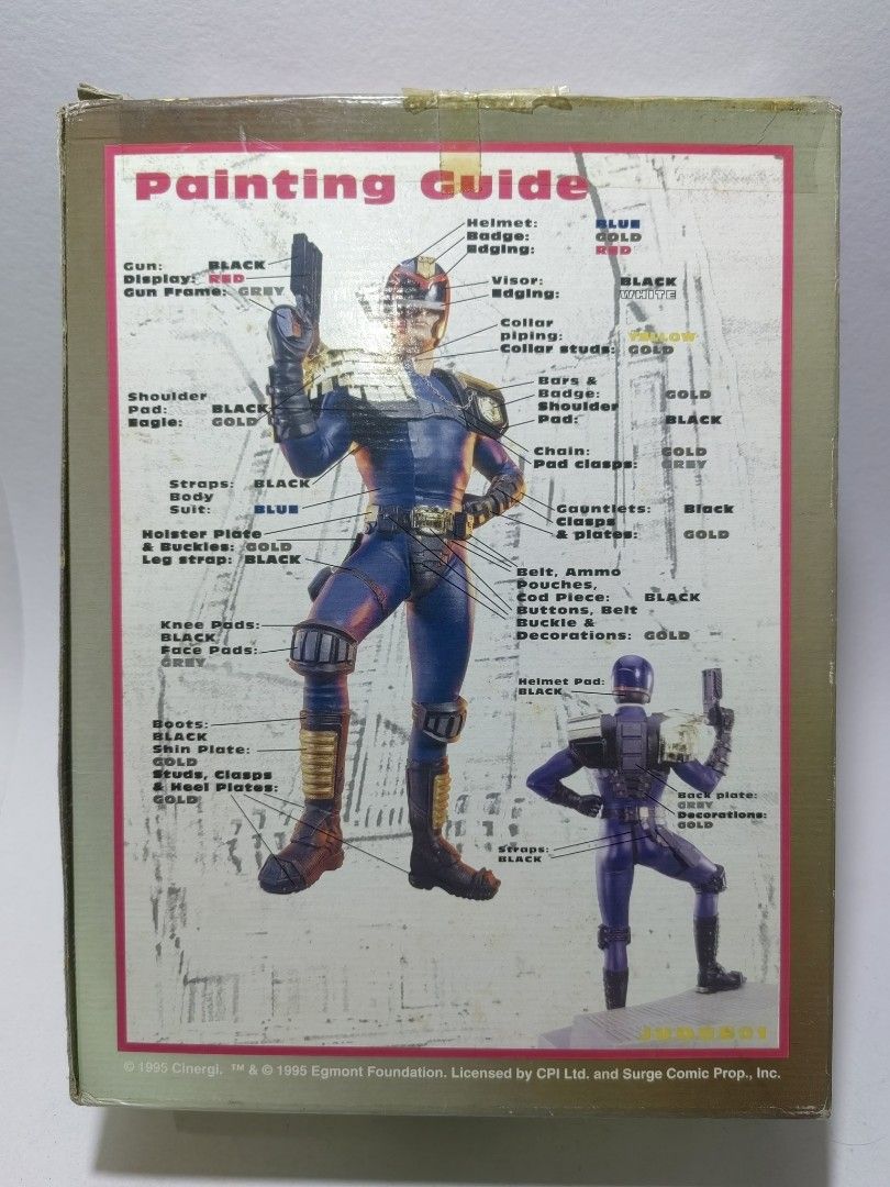 1995 MRC #01 JUDGE DREDD FIGURE 1/9 PLASTIC 8" INCH MODEL KIT Vintage ...