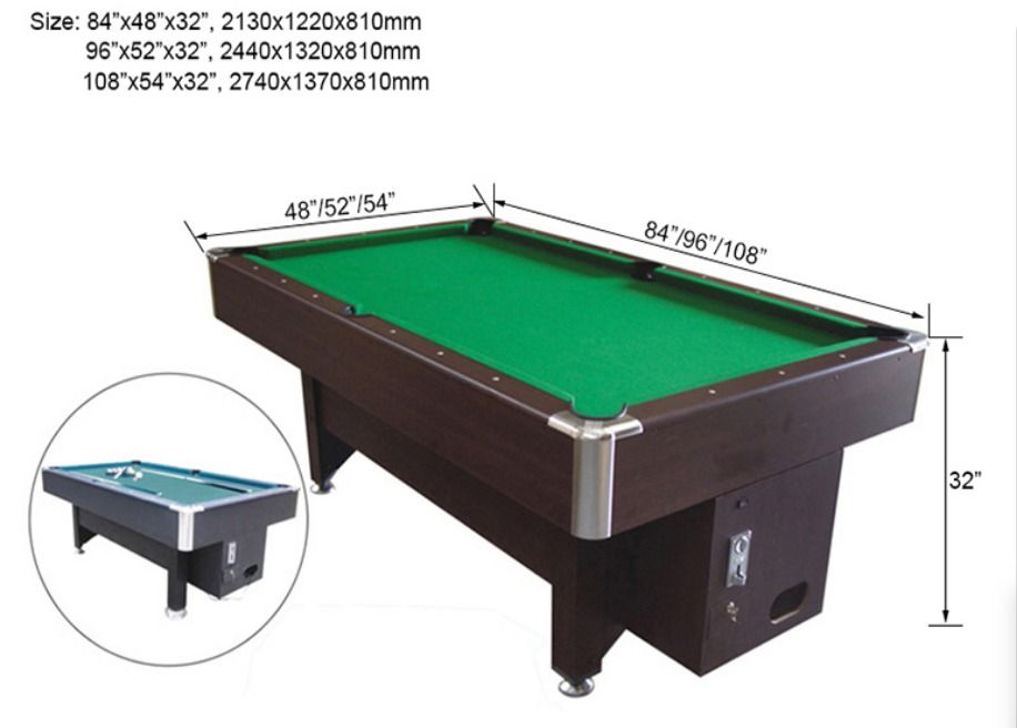 5x9ft Coin Operated Billiard Table, Sports Equipment, Sports & Games ...