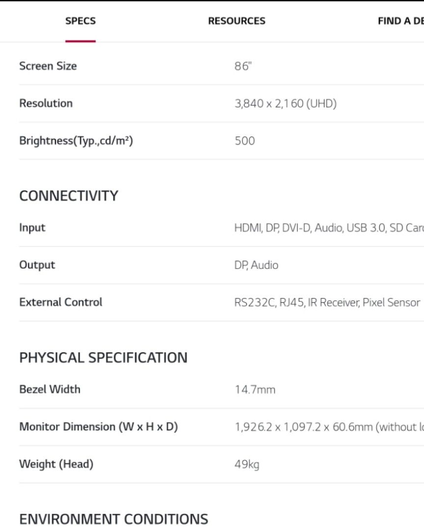 86 Inch Monitor, TV & Home Appliances, TV & Entertainment, TV on Carousell