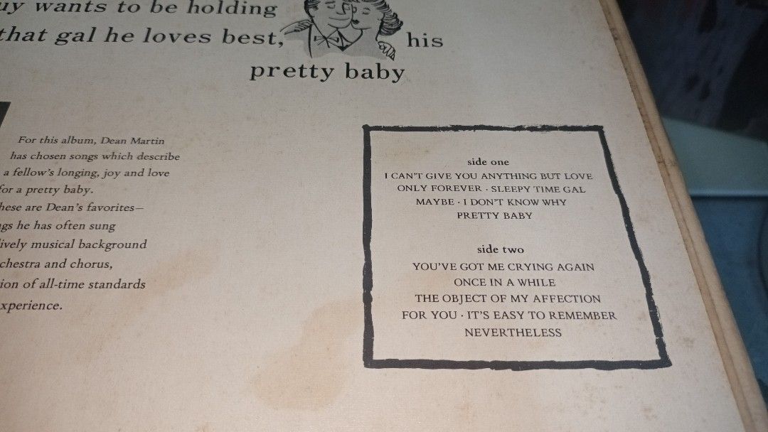 外語系列 JAZZ名盤 DEAN MARTIN PRETTY BABY 日本版 舊版 黑膠 LP MUSIC CONDUCTED BY GUS ...