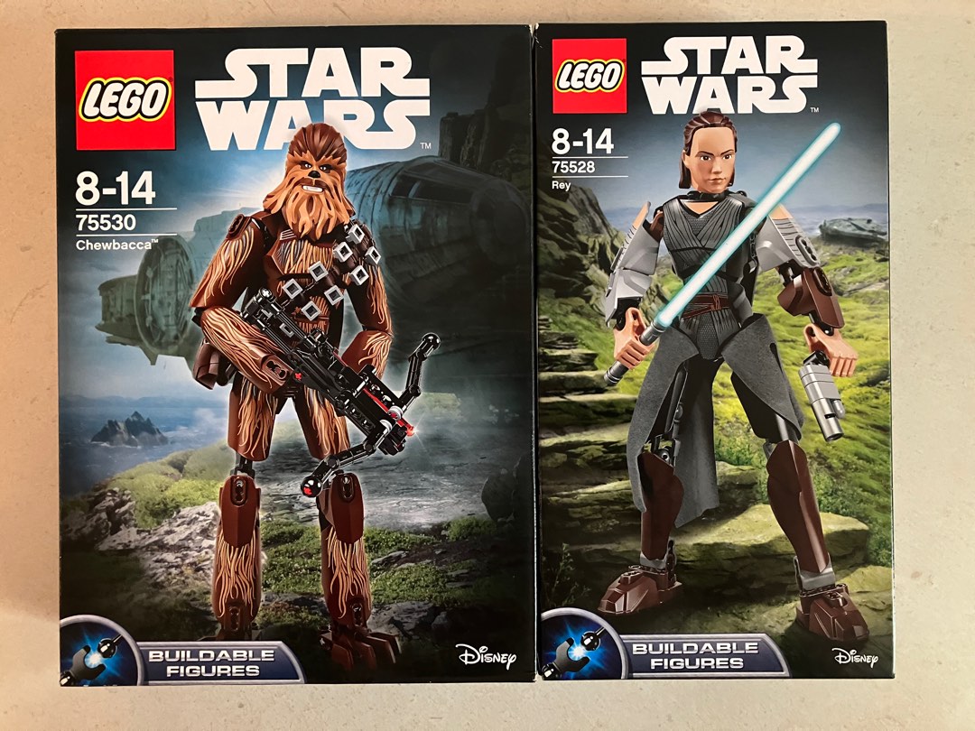 全新絕版 Star Wars Lego Buildable Figures 75530 Chewbacca & 75528 Rey, 興趣及 ...
